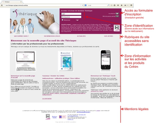 Capture d'écran du nouveau site Thériaque